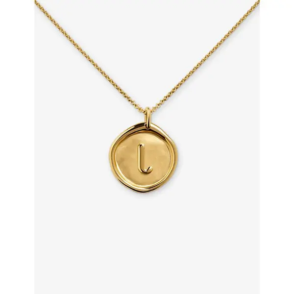 Monica Vinader Initial L Stamp 18ct Yellow Vermeil Necklace - Gold