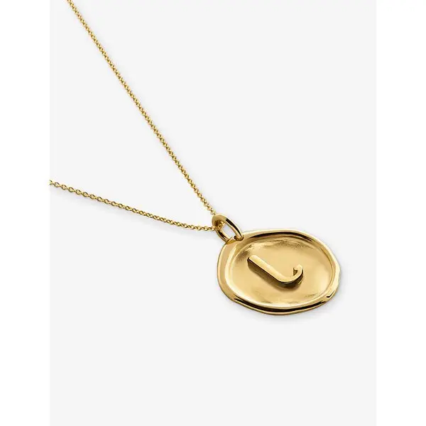 Monica Vinader Initial L Stamp 18ct Yellow Vermeil Necklace - Gold