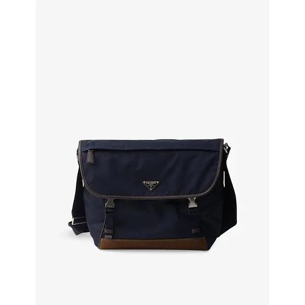 Prada Re-nylon And Leather Shoulder Bag - Blue