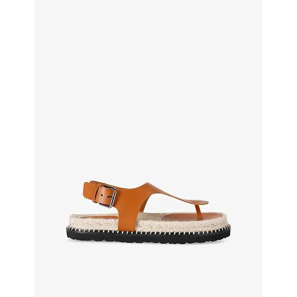 CastaÑer Tokio Leather Thong Sandals - Brown