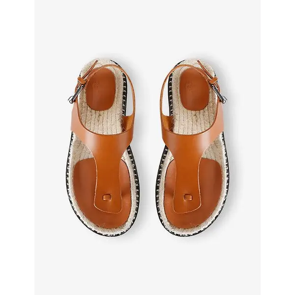 CastaÑer Tokio Leather Thong Sandals - Brown