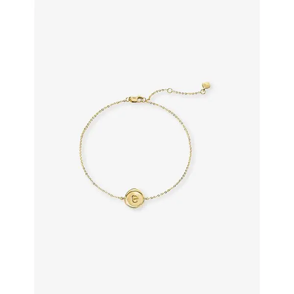 Monica Vinader Mini Initial E Stamp Bracelet - Gold