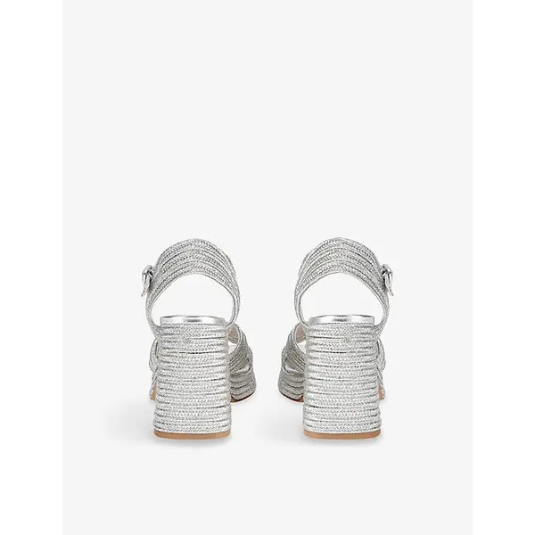 CastaÑer Valle Woven Heeled Sandals - Silver