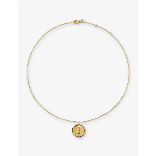 Monica Vinader Initial J Stamp Necklace - Gold