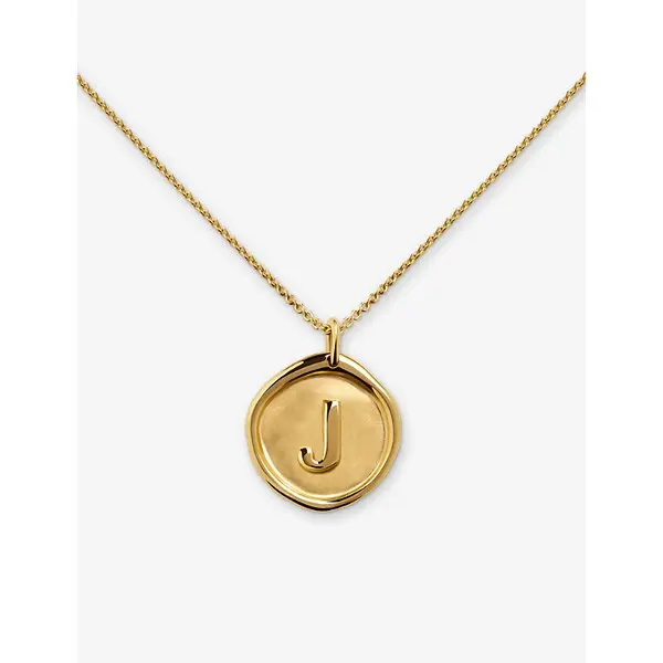 Monica Vinader Initial J Stamp Necklace - Gold