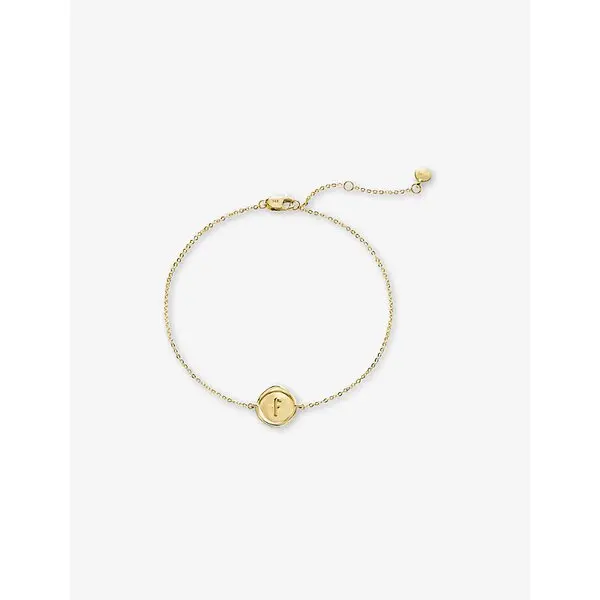 Monica Vinader Initial 'f' Stamp Bracelet - Gold