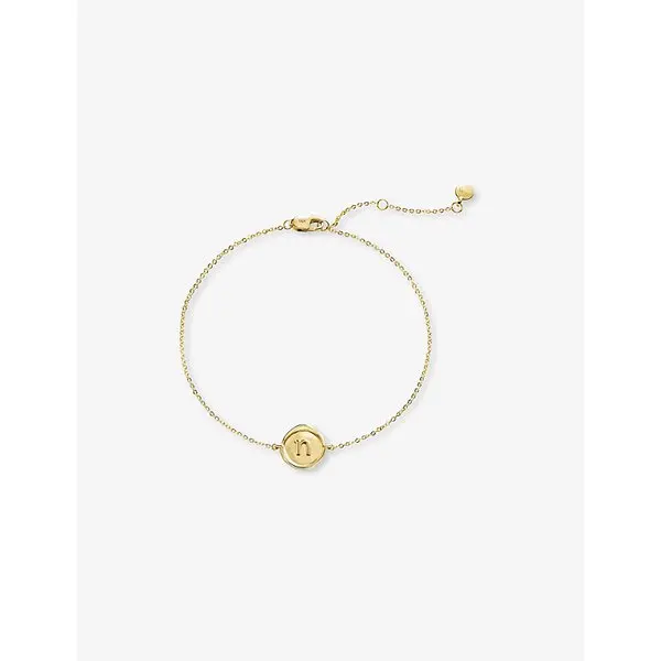 Monica Vinader Mini Initial N Stamp Bracelet - Gold