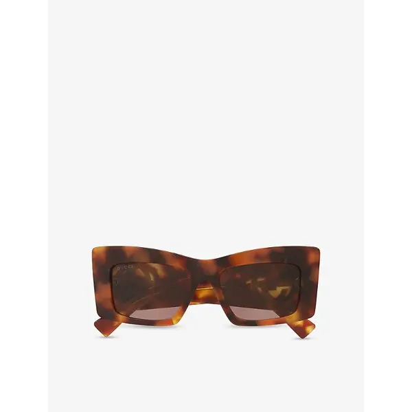 Gucci Gg1842s Butterfly-frame Sunglasses - Brown