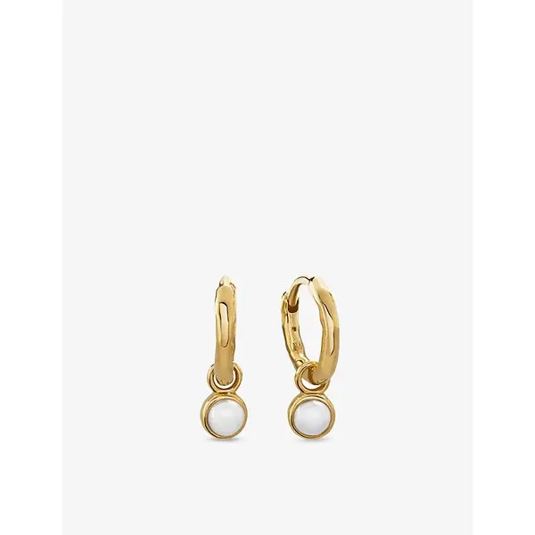 Monica Vinader Siren Mini Freshwater-pearl Huggie Earrings - Gold