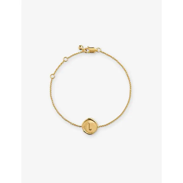 Monica Vinader Initial L Stamp Vermeil Bracelet
