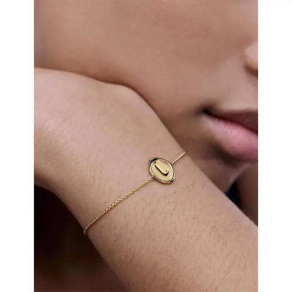 Monica Vinader Initial L Stamp Vermeil Bracelet
