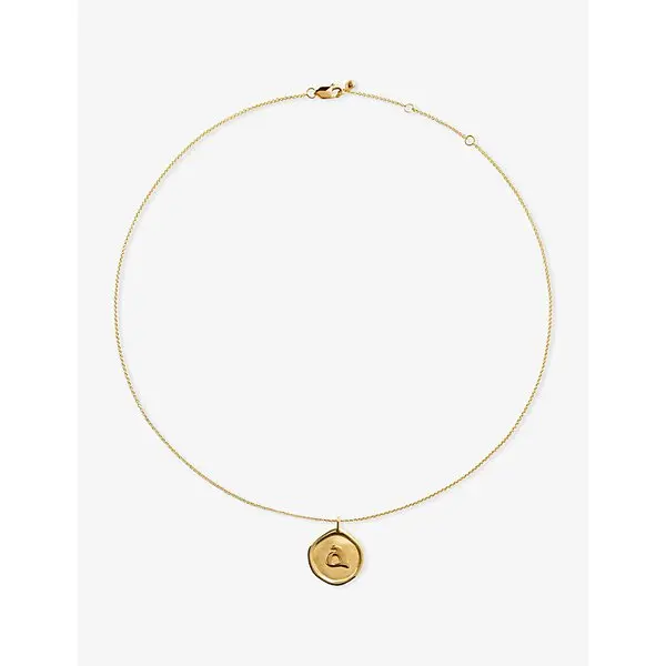 Monica Vinader Initial A Stamp Necklace - Gold