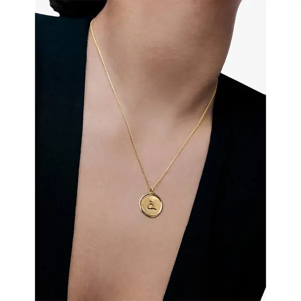 Monica Vinader Initial A Stamp Necklace - Gold