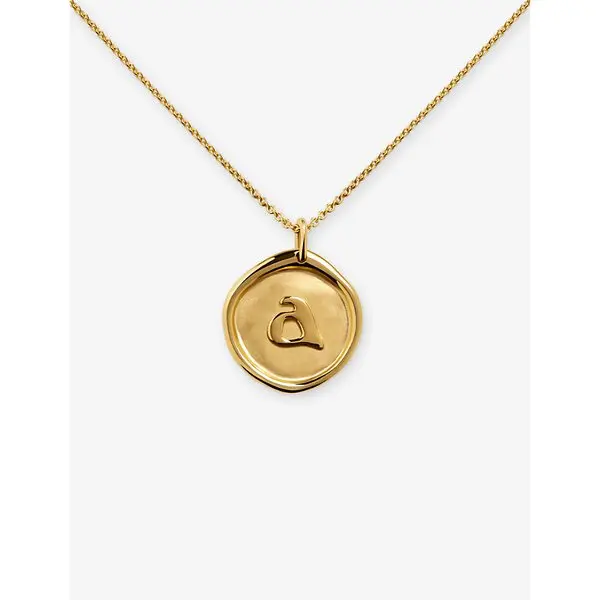 Monica Vinader Initial A Stamp Necklace - Gold