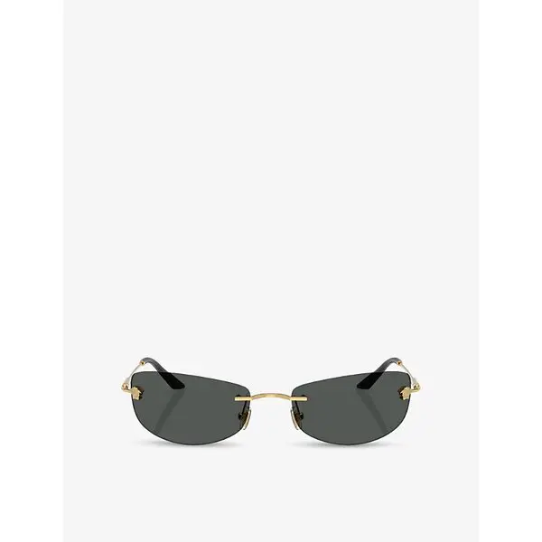 Versace Ve2279 Rectangle-frame Sunglasses - Gold