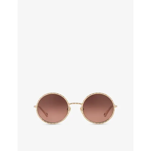 Chloé 6n000526 Oval-frame Sunglasses - Gold