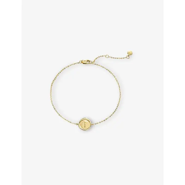 Monica Vinader Mini Initial I Stamp 14ct Yellow Bracelet - Gold