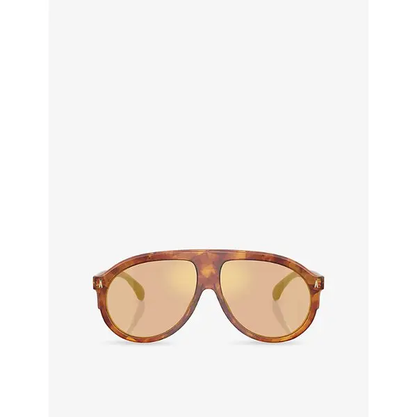 Moncler Me6001 Fhaite Pilot-frame Sunglasses - Brown