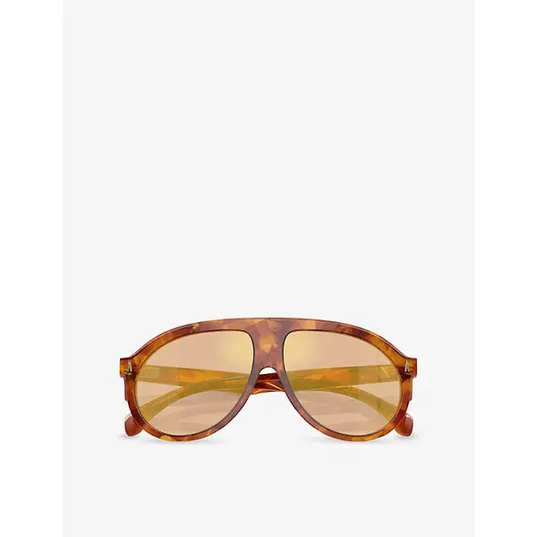 Moncler Me6001 Fhaite Pilot-frame Sunglasses - Brown