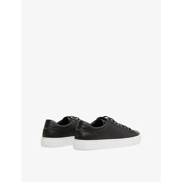 REISS Finley Leather Low-top Trainers - Black