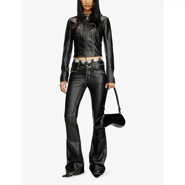 DIESEL® G-lobe Faux-leather Cropped Jacket - 900