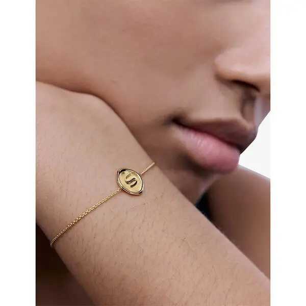 Monica Vinader Initial S Stamp Bracelet - Gold
