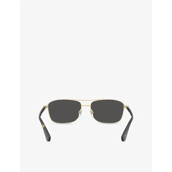 Burberry Be3163 Rectangle-frame Sunglasses - Gold