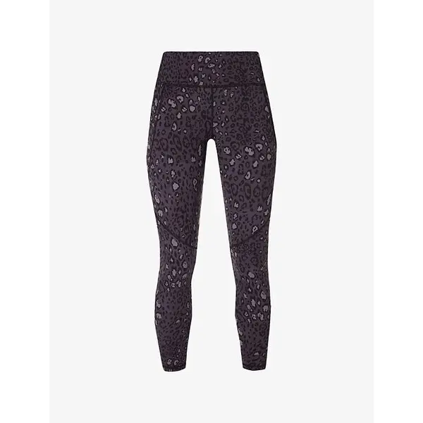 Sweaty Betty Power Workout Abstract-print Stretch-woven Leggings - Blckluxe Leopprint
