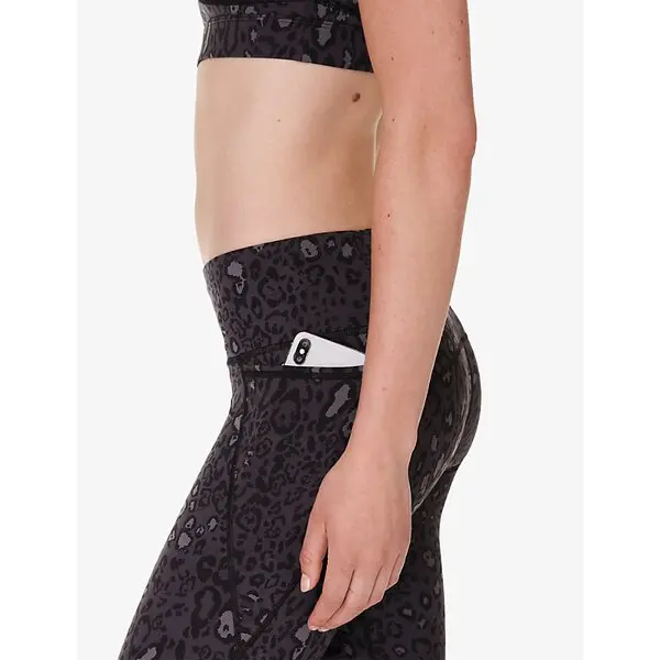 Sweaty Betty Power Workout Abstract-print Stretch-woven Leggings - Blckluxe Leopprint