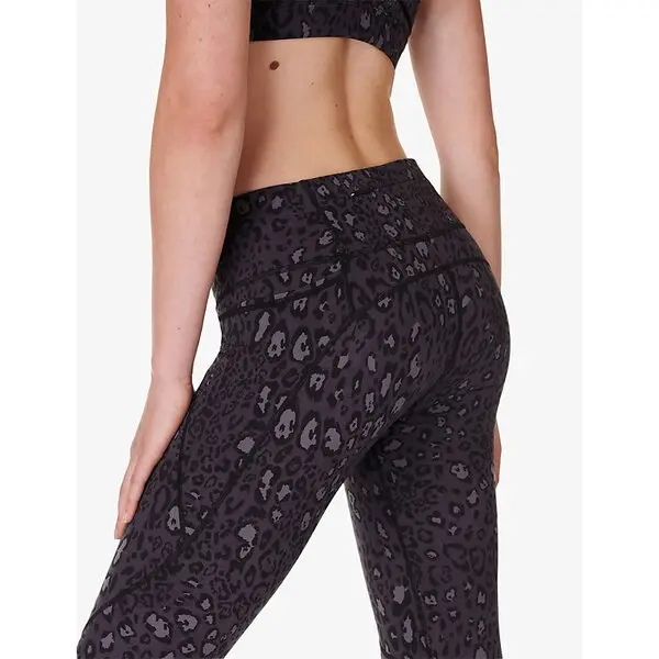 Sweaty Betty Power Workout Abstract-print Stretch-woven Leggings - Blckluxe Leopprint