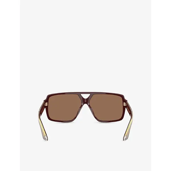 Oliver Spencer Rectangle-frame Sunglasses - Red