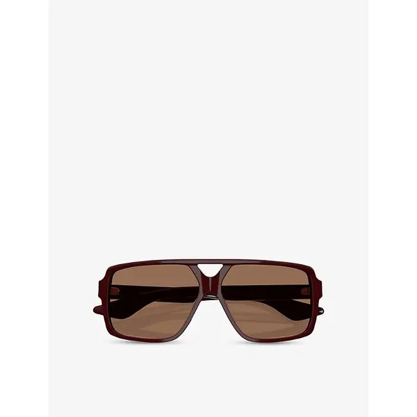 Oliver Spencer Rectangle-frame Sunglasses - Red