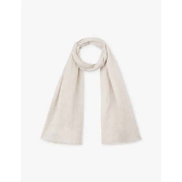 THE WHITE COMPANY Gauze Linen Scarf - Salt