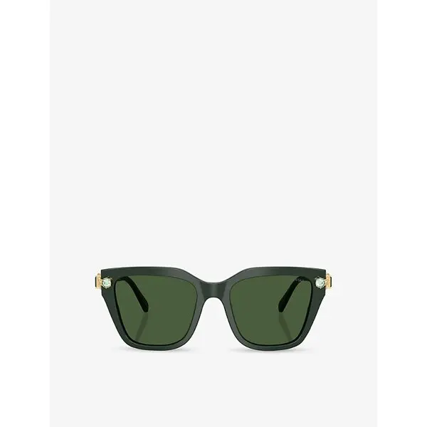 SWAROVSKI Sk6041 Irregular-frame Sunglasses - Green