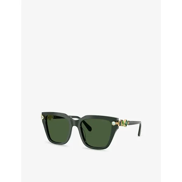 SWAROVSKI Sk6041 Irregular-frame Sunglasses - Green
