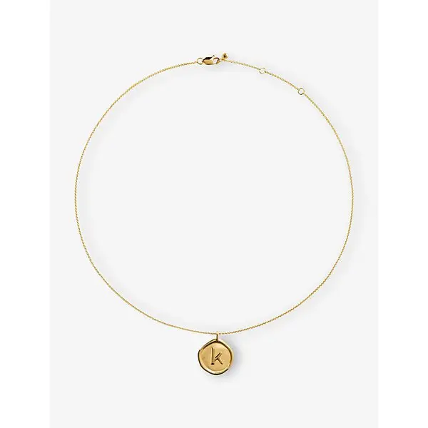 Monica Vinader Initial K Stamp Necklace - Gold