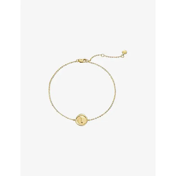 Monica Vinader Mini Initial L Stamp 14ct Yellow Bracelet - Gold