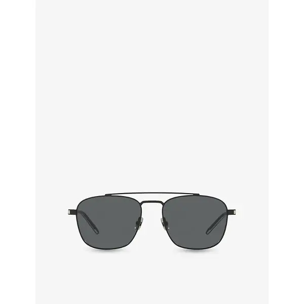 Saint Laurent Pilot-frame Metal Sunglasses - Black