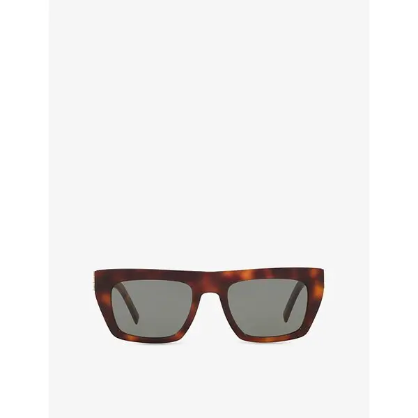 Saint Laurent Sl M131 Rectangle-frame Sunglasses - Brown