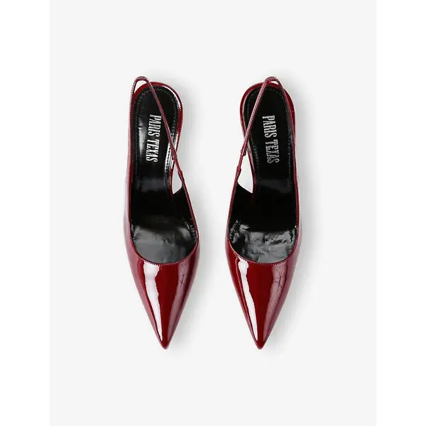 Paris Texas Lidia Sling-back Patent-leather Heeled Courts - Wine
