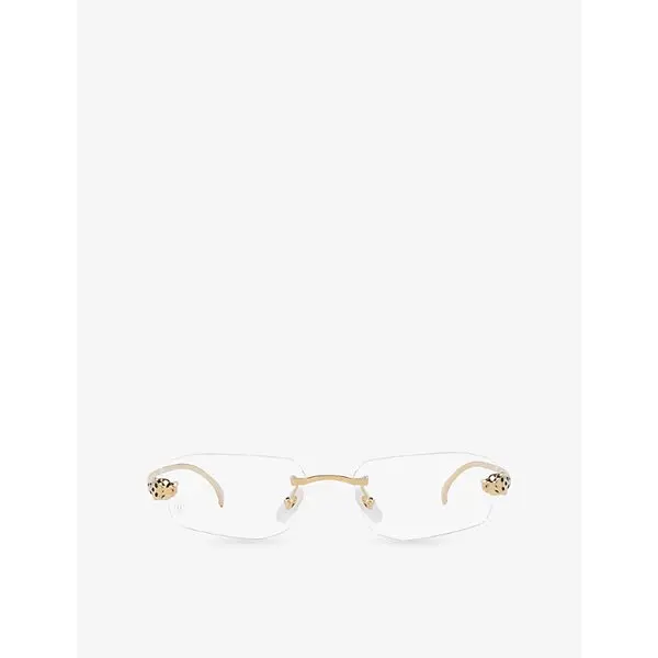 CARTIER Panthère Rectangle-frame Optical Glasses - Gold