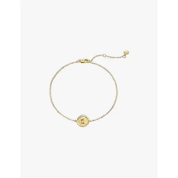 Monica Vinader Mini Initial D Stamp Bracelet - Gold