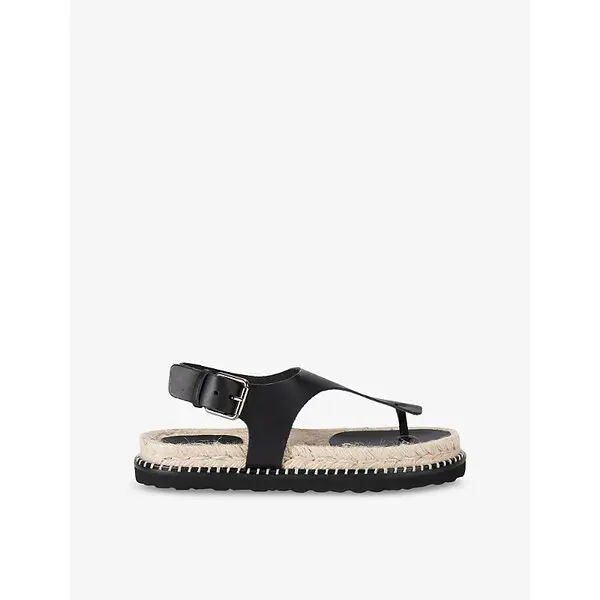 CastaÑer Tokio Leather Thong Sandals - Black