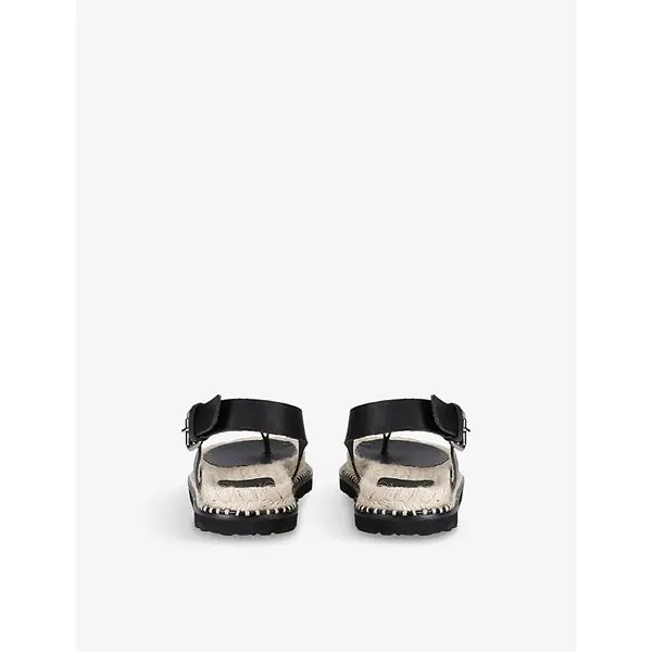 CastaÑer Tokio Leather Thong Sandals - Black