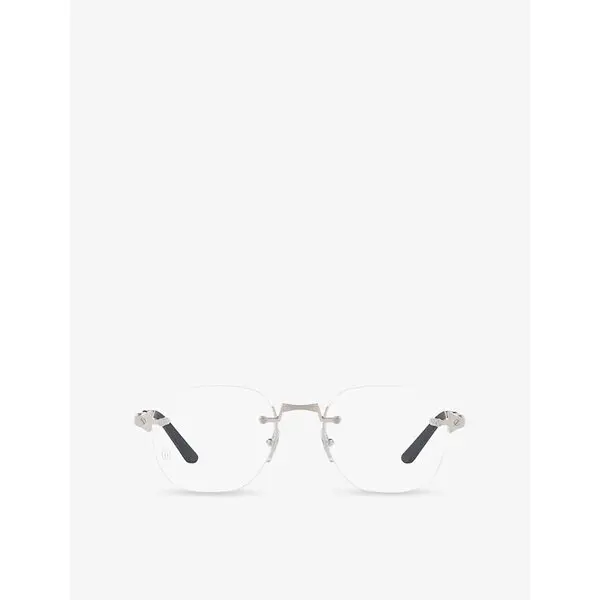 CARTIER Ct0478o Rectangle-frame Optical Glasses - Silver