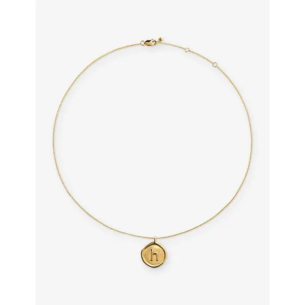 Monica Vinader Initial Stamp Pendant Necklace - Gold