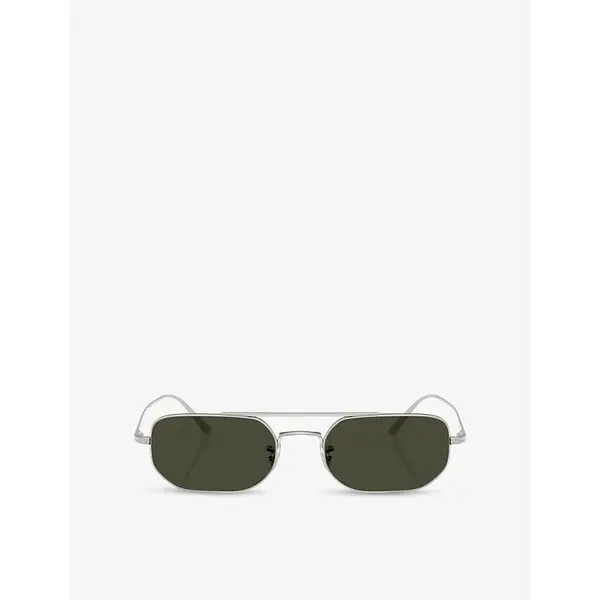 Oliver Spencer Angular-frame Steel Sunglasses - Silver