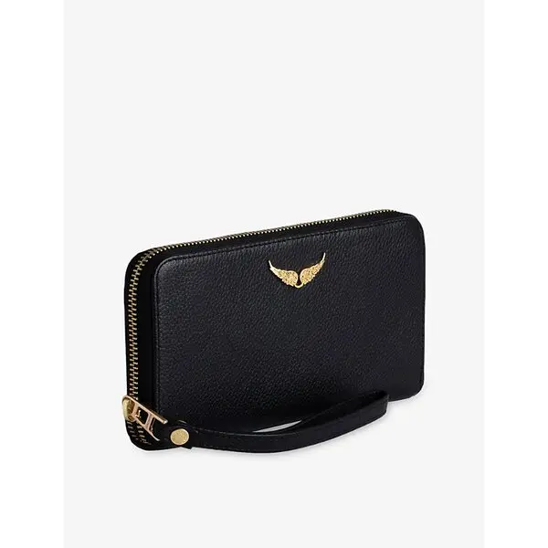 Zadig&Voltaire Compagnon Leather Wallet - Black Gold