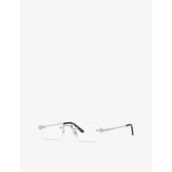 CARTIER Rectangle-frame Metal Optical Glasses