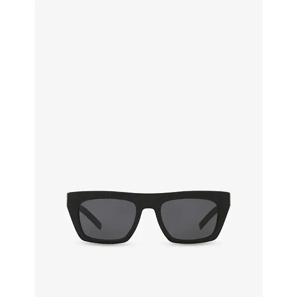 Saint Laurent Rectangle-frame Acetate Sunglasses - Black